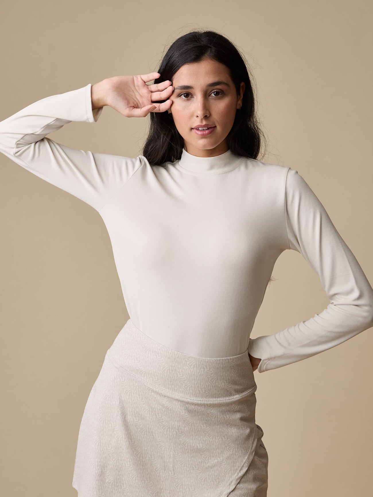 Long Sleeved Modal Keyhole Top | Ladies Golf Apparel | A. PUTNAM