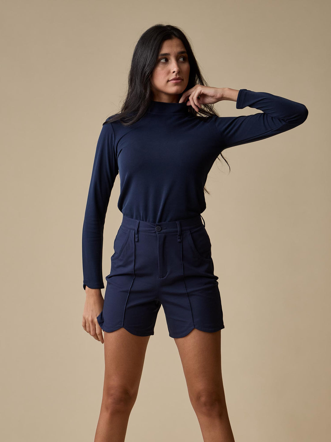 Long Sleeved Modal Keyhole Top | Ladies Golf Apparel | A. PUTNAM